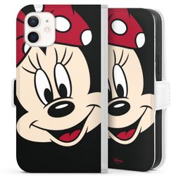 DeinDesign iPhone 12 mini Handy Klapph&uuml;lle Handyh&uuml;lle aus Kunst Leder wei&szlig; Flip Case Official Licensed Product Minnie Mouse Disney Sideflip mit Lasche