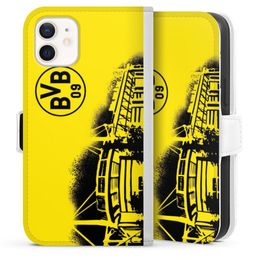 DeinDesign iPhone 12 mini Handy Klapph&uuml;lle Handyh&uuml;lle aus Kunst Leder wei&szlig; Flip Case Stadium Bvb Borussia Dortmund Sideflip mit Lasche