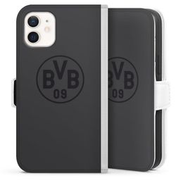 DeinDesign iPhone 12 mini Handy Klapph&uuml;lle Handyh&uuml;lle aus Kunst Leder wei&szlig; Flip Case Bvb Borussia Dortmund Logo Sideflip mit Lasche
