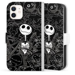 DeinDesign iPhone 12 mini Handy Klapph&uuml;lle Handyh&uuml;lle aus Kunst Leder wei&szlig; Flip Case Disney Nightmare Before Christmas Halloween Sideflip mit Lasche