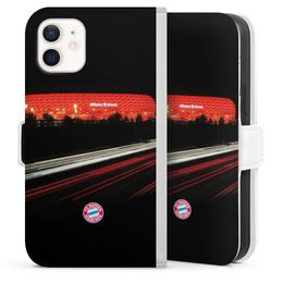 DeinDesign iPhone 12 mini Handy Klapph&uuml;lle Handyh&uuml;lle aus Kunst Leder wei&szlig; Flip Case Fcb Fc Bayern M&uuml;nchen Stadium Sideflip mit Lasche