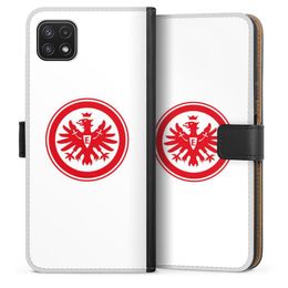 DeinDesign Galaxy A22 5G Handy Klapph&uuml;lle Handyh&uuml;lle aus Kunst Leder schwarz Flip Case Eintracht Frankfurt Sge Official Licensed Product Sideflip mit langer 