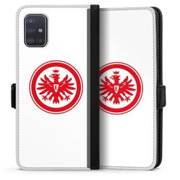 DeinDesign Galaxy A51 Handy Klapph&uuml;lle Handyh&uuml;lle aus Kunst Leder schwarz Flip Case Official Licensed Product Sge Eintracht Frankfurt Sideflip mit Lasche