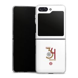 DeinDesign Galaxy Z Flip 5 Handy Hard Case Schutzh&uuml;lle transparent Smartphone Handy H&uuml;lle Master Official Licensed Product Fc Bayern M&uuml;nchen Hard Case