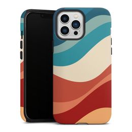 DeinDesign iPhone 13 Pro Max Handy Panzer Handyh&uuml;lle robuste Outdoor H&uuml;lle Schutzh&uuml;lle matt Ombre Wave Colour Tough Case