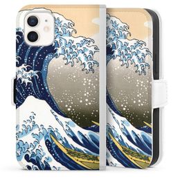 DeinDesign iPhone 12 mini Handy Klapph&uuml;lle Handyh&uuml;lle aus Kunst Leder wei&szlig; Flip Case Katsushika Hokusai Die Gro&szlig;e Welle Vor Kanagawa Kunst Sideflip mit Lasche