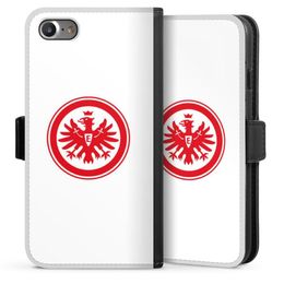 DeinDesign iPhone SE (2020) Handy Klapph&uuml;lle Handyh&uuml;lle aus Kunst Leder schwarz Flip Case Eintracht Frankfurt Sge Official Licensed Product Sideflip mit Lasche