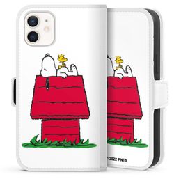 DeinDesign iPhone 12 mini Handy Klapph&uuml;lle Handyh&uuml;lle aus Kunst Leder wei&szlig; Flip Case Snoopy Peanuts Official Licensed Product Sideflip mit Lasche