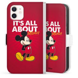 DeinDesign iPhone 12 mini Handy Klapph&uuml;lle Handyh&uuml;lle aus Kunst Leder wei&szlig; Flip Case Official Licensed Product Disney Mouse Sideflip mit Lasche