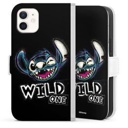 DeinDesign iPhone 12 mini Handy Klapph&uuml;lle Handyh&uuml;lle aus Kunst Leder wei&szlig; Flip Case Official Licensed Product Disney Lilo & Stitch Sideflip mit Lasche