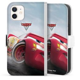 DeinDesign iPhone 12 mini Handy Klapph&uuml;lle Handyh&uuml;lle aus Kunst Leder wei&szlig; Flip Case Official Licensed Product Cars Lightning Mcqueen 95 Sideflip mit Lasche