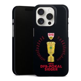 DeinDesign iPhone 15 Pro Handy Premium Case Smartphone Handyh&uuml;lle Schutzh&uuml;lle gl&auml;nzend Trophy Official Licensed Product Vfb Stuttgart Premium Case