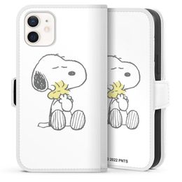 DeinDesign iPhone 12 mini Handy Klapph&uuml;lle Handyh&uuml;lle aus Kunst Leder wei&szlig; Flip Case Snoopy Love Peanuts Sideflip mit Lasche