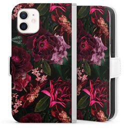 DeinDesign iPhone 12 mini Handy Klapph&uuml;lle Handyh&uuml;lle aus Kunst Leder wei&szlig; Flip Case Blossom Flowers Rose Sideflip mit Lasche