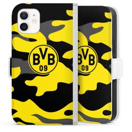 DeinDesign iPhone 12 mini Handy Klapph&uuml;lle Handyh&uuml;lle aus Kunst Leder wei&szlig; Flip Case Borussia Dortmund Merchandise Bvb Sideflip mit Lasche