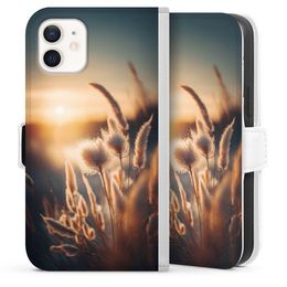 DeinDesign iPhone 12 mini Handy Klapph&uuml;lle Handyh&uuml;lle aus Kunst Leder wei&szlig; Flip Case Sun Pampasgras Nature Sideflip mit Lasche