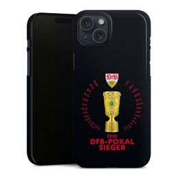 DeinDesign iPhone 15 Plus Handy Premium Case Smartphone Handyh&uuml;lle Schutzh&uuml;lle gl&auml;nzend Trophy Official Licensed Product Vfb Stuttgart Premium Case