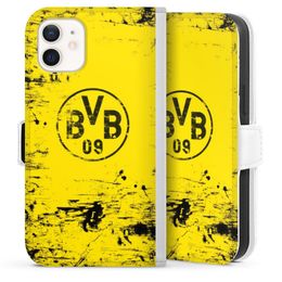 DeinDesign iPhone 12 mini Handy Klapph&uuml;lle Handyh&uuml;lle aus Kunst Leder wei&szlig; Flip Case Borussia Dortmund Bvb Official Licensed Product Sideflip mit Lasche