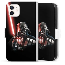 DeinDesign iPhone 12 mini Handy Klapph&uuml;lle Handyh&uuml;lle aus Kunst Leder wei&szlig; Flip Case Merchandise Darth Vader Star Wars Sideflip mit Lasche
