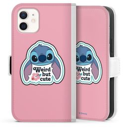 DeinDesign iPhone 12 mini Handy Klapph&uuml;lle Handyh&uuml;lle aus Kunst Leder wei&szlig; Flip Case Lilo & Stitch Disney Sayings Sideflip mit Lasche
