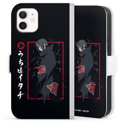 DeinDesign iPhone 12 mini Handy Klapph&uuml;lle Handyh&uuml;lle aus Kunst Leder wei&szlig; Flip Case Itachi Uchiha Official Licensed Product Naruto Shippuden Sideflip mit Lasche