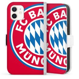 DeinDesign iPhone 12 mini Handy Klapph&uuml;lle Handyh&uuml;lle aus Kunst Leder wei&szlig; Flip Case Fc Bayern M&uuml;nchen Fcb Official Licensed Product Sideflip mit Lasche
