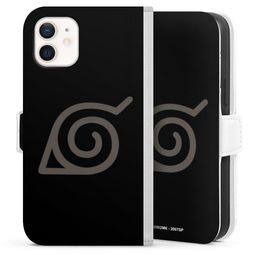 DeinDesign iPhone 12 mini Handy Klapph&uuml;lle Handyh&uuml;lle aus Kunst Leder wei&szlig; Flip Case Naruto Shippuden Konoha Logo Sideflip mit Lasche