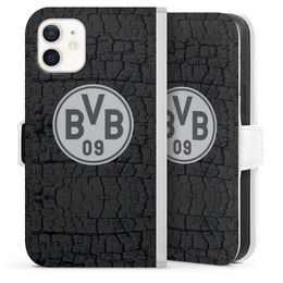 DeinDesign iPhone 12 mini Handy Klapph&uuml;lle Handyh&uuml;lle aus Kunst Leder wei&szlig; Flip Case Jersey Borussia Dortmund Bvb Sideflip mit Lasche