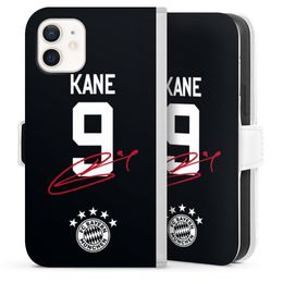 DeinDesign iPhone 12 mini Handy Klapph&uuml;lle Handyh&uuml;lle aus Kunst Leder wei&szlig; Flip Case Fc Bayern M&uuml;nchen Harry Kane Jersey Sideflip mit Lasche