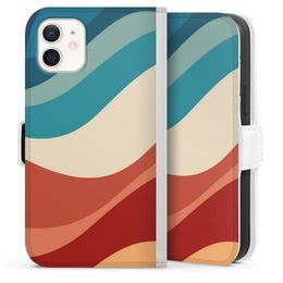 DeinDesign iPhone 12 mini Handy Klapph&uuml;lle Handyh&uuml;lle aus Kunst Leder wei&szlig; Flip Case Colour Wave Ombre Sideflip mit Lasche