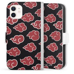 DeinDesign iPhone 12 mini Handy Klapph&uuml;lle Handyh&uuml;lle aus Kunst Leder wei&szlig; Flip Case Akatsuki Pattern Naruto Shippuden Sideflip mit Lasche