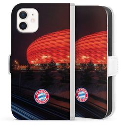 DeinDesign iPhone 12 mini Handy Klapph&uuml;lle Handyh&uuml;lle aus Kunst Leder wei&szlig; Flip Case Fc Bayern M&uuml;nchen Stadium Fcb Sideflip mit Lasche