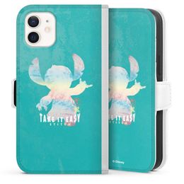 DeinDesign iPhone 12 mini Handy Klapph&uuml;lle Handyh&uuml;lle aus Kunst Leder wei&szlig; Flip Case Official Licensed Product Disney Lilo & Stitch Sideflip mit Lasche