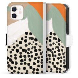 DeinDesign iPhone 12 mini Handy Klapph&uuml;lle Handyh&uuml;lle aus Kunst Leder wei&szlig; Flip Case Abstract Boho Kunst Sideflip mit Lasche