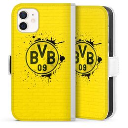 DeinDesign iPhone 12 mini Handy Klapph&uuml;lle Handyh&uuml;lle aus Kunst Leder wei&szlig; Flip Case Bvb Official Licensed Product Borussia Dortmund Sideflip mit Lasche