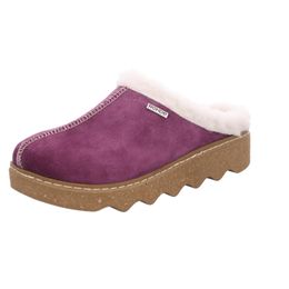 Rohde Damen Pantoffel "FOGGIA-D", Gr. 36, lila, Veloursleder, Schuhe, Hausschuh, Clog mit herausnehmbarer Innensohle aus Lammwolle