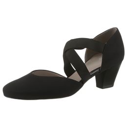 Ara Damen Spangenpumps "TOULOUSE", Gr. 3, schwarz, Textil, unifarben, Schuhe, Abendschuh, Festtagsschuh, Trichterabsatzmit elastischen Riemchen