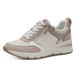 Tamaris Damen Keilsneaker, Gr. 37, rosa, Lederimitat, unifarben mit Farbeins&auml;tzen, Schuhe, Freizeitschuh, Halbschuh, Schn&uuml;rschuh mit
