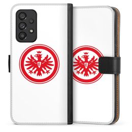 DeinDesign Galaxy A53 5G Handy Klapph&uuml;lle Handyh&uuml;lle aus Kunst Leder schwarz Flip Case Eintracht Frankfurt Sge Official Licensed Product Sideflip mit langer 