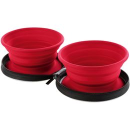 Hunter Silikon Reisenapf mit Tasche List rot / one-size