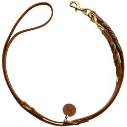 Hunter Verstellbare F&uuml;hrleine Solid Education Duo cognac/oliv / 20/200