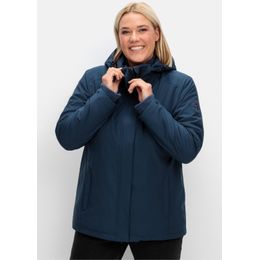 sheego Damen Outdoorjacke mit Fleece-Innenjacke, dunkelblau, Größe 46