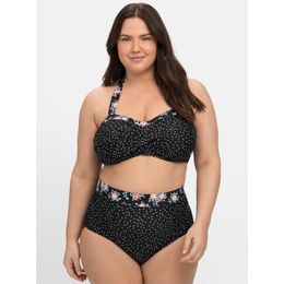 sheego Große Größen Bikini-Hose mit Shaping-Einsatz, schwarz gepunktet, Größe 48 - Damen