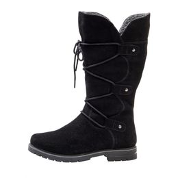 sheego Damen Weitschaftstiefel, Schwarz, Gr. 43, Stiefel, Material: Veloursleder
