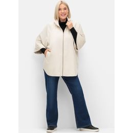 sheego Damen Jacke in Cape-Form, mit 3/4-Arm, beige, Größe 58