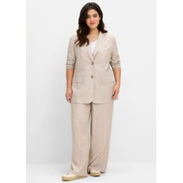 sheego Große Größen Blazer im Leinenmix, leicht tailliert, beige, Größe 54 - Damen