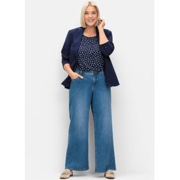 sheego Gro&szlig;e Gr&ouml;&szlig;en Stretch-Jeans in weiter Beinform, blue denim, Gr&ouml;&szlig;e 44 - Damen
