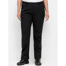 sheego Damen Softshellhose mit Fleecefutter, schwarz, Gr&ouml;&szlig;e 58