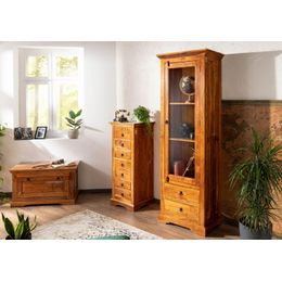 Vitrine Akazie 65x44x191 honig lackiert OXFORD #0432
