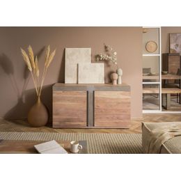 Sideboard Akazie 135x45x75 beige lackiert Amsterdam #128